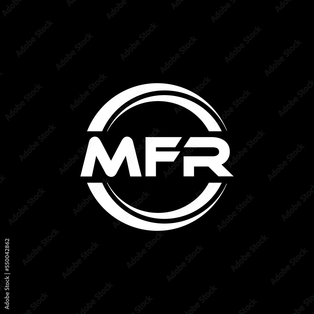 MFR letter logo design with black background in illustrator, vector ...