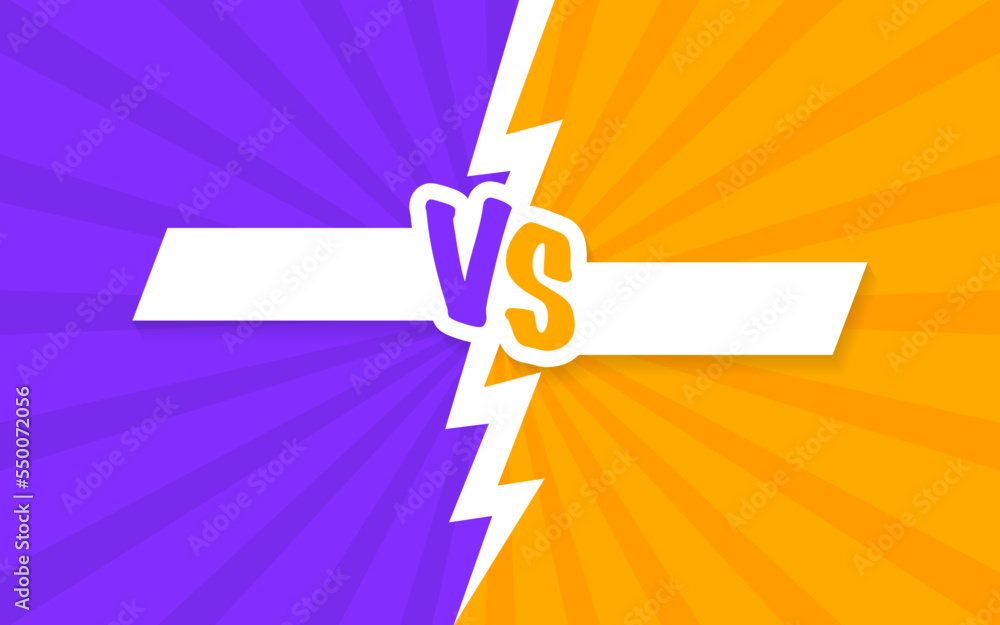 Versus comic background. VS letters with lightning. Competition between ...