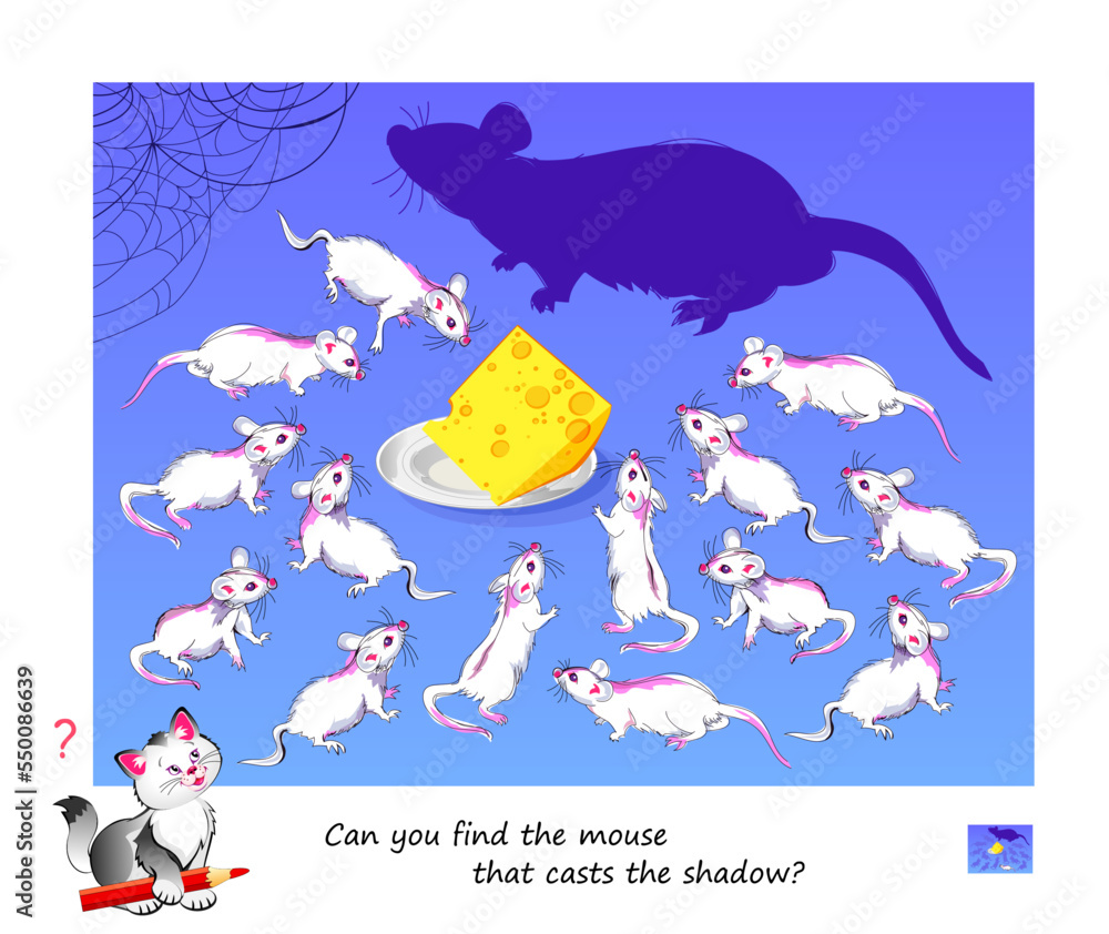 Best puzzles for kids. Can you find the mouse that casts the shadow ...