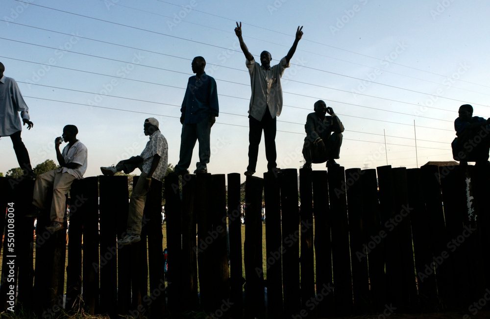 Rally for a presidential candidate in Kampala, Uganda. Stock Photo ...