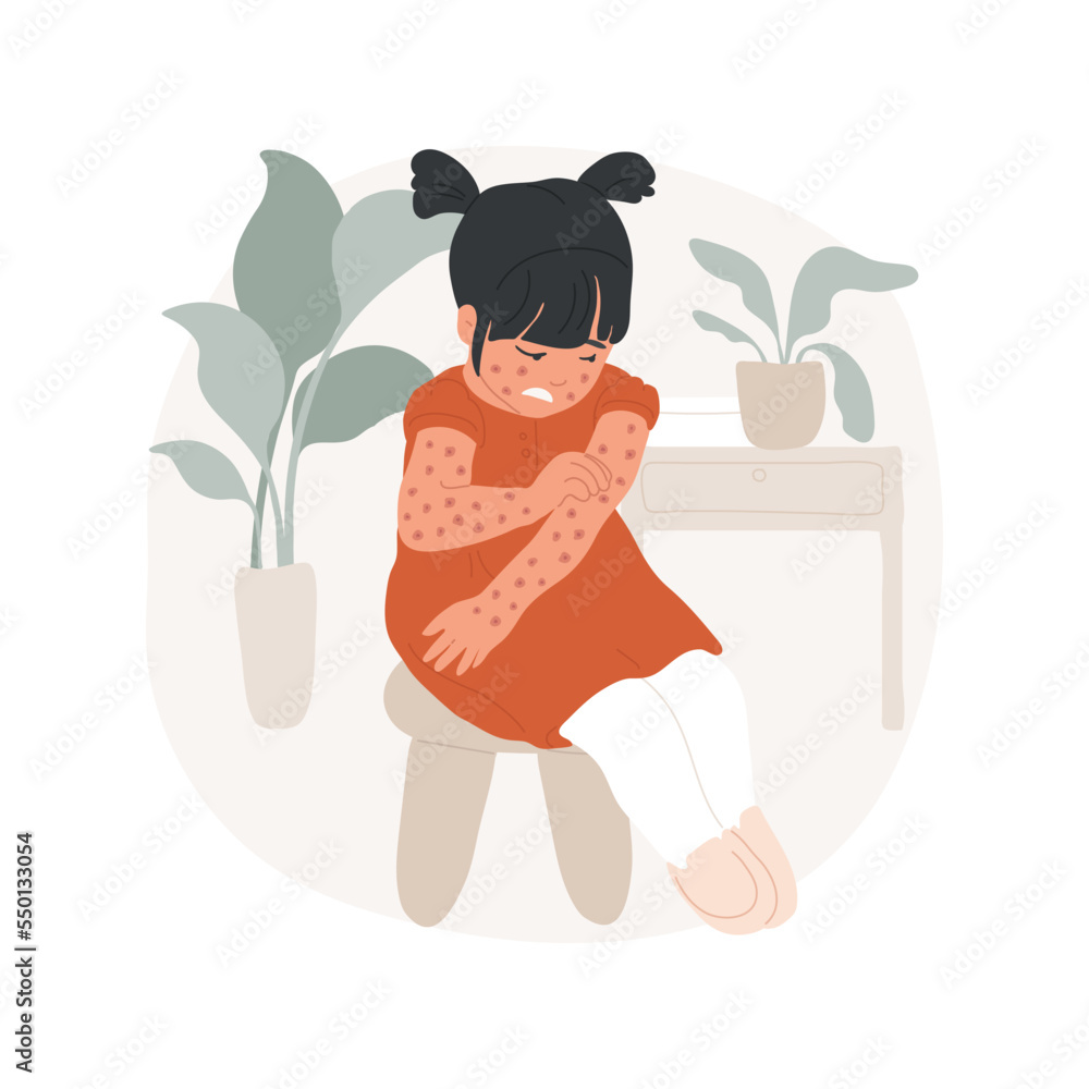 Skin rash isolated cartoon vector illustration. Allergy cause and ...