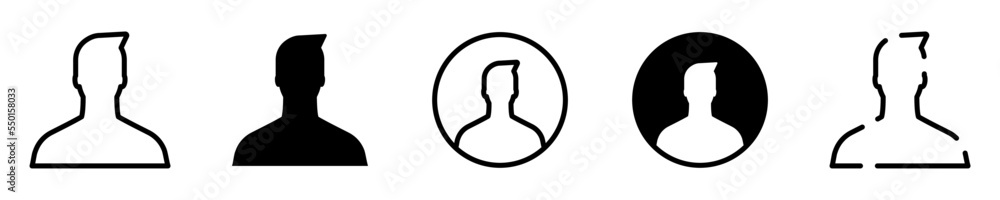 Vector de Stock Conjunto de iconos de asistente virtual. Silueta de ...