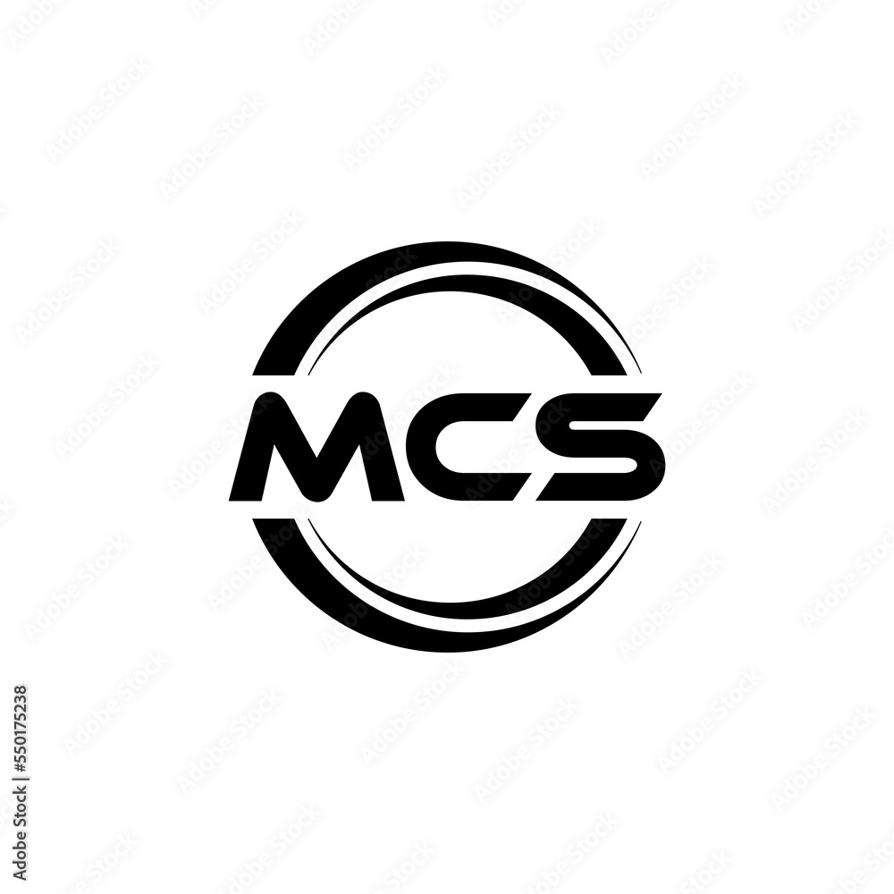 MCS letter logo design with white background in illustrator, vector ...