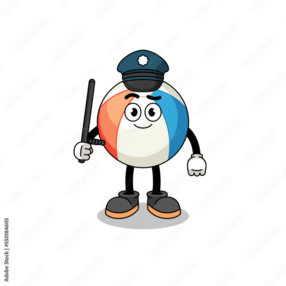Cartoon Illustration of beach ball police Stock Vector | Adobe Stock