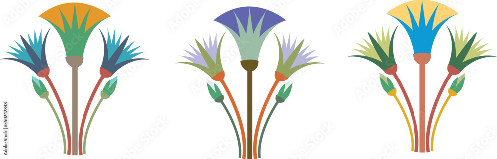 Ancient Egypt Lotus Flowers The Pharaonic symbol - Illustration Vector ...