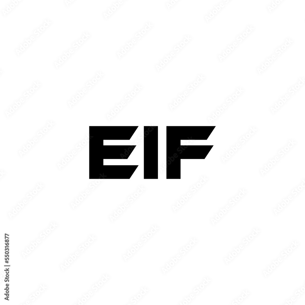 EIF letter logo design with white background in illustrator, vector ...