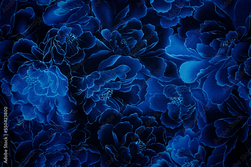 beautiful dark - royal blue vivid texture background. Fabric full of ...