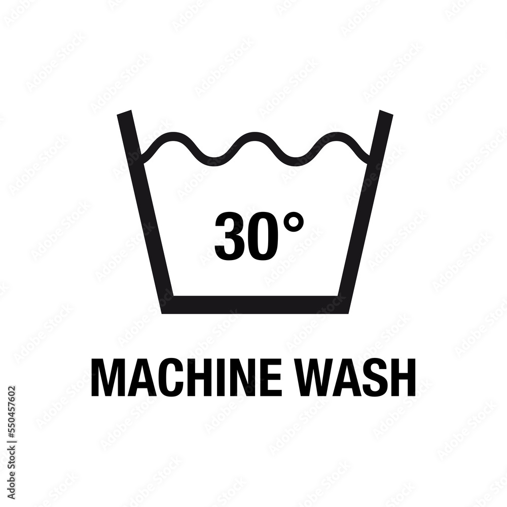 Stock-Illustration „Machine wash, 30, washing care sign, laundry icon ...