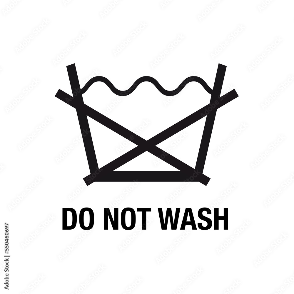 Do not wash, dry clean only, washing care sign, laundry icon, textile ...