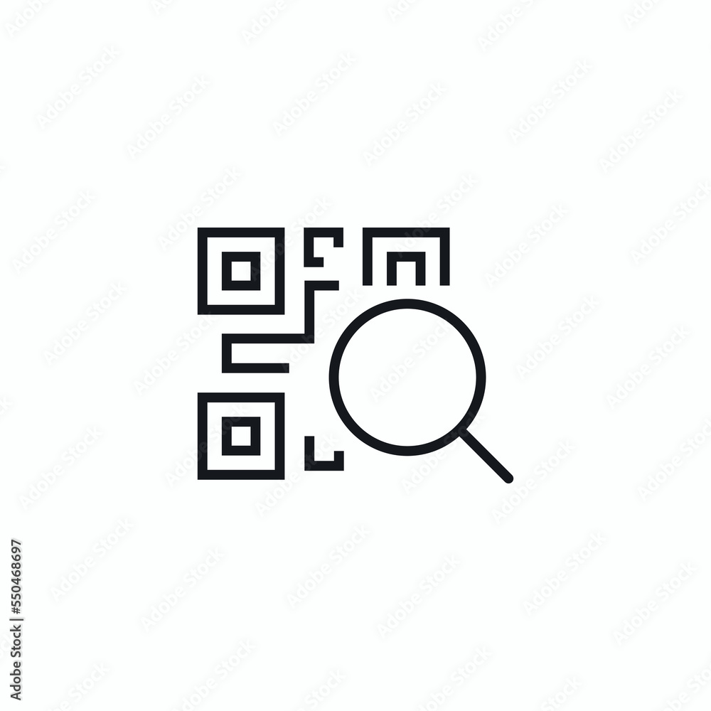 QR Code Search Bar Code Stock Vector | Adobe Stock