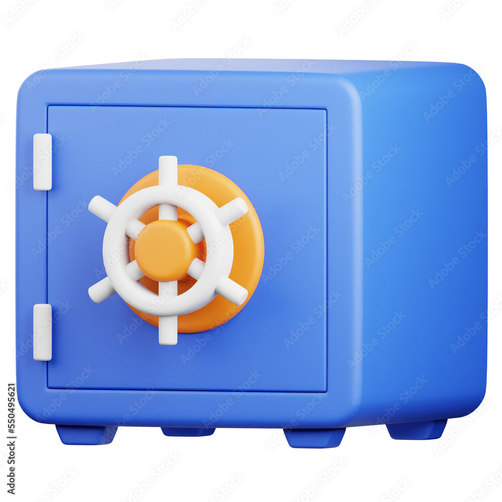 3D Render Safe Box Icon, illustration isolated on white background ...