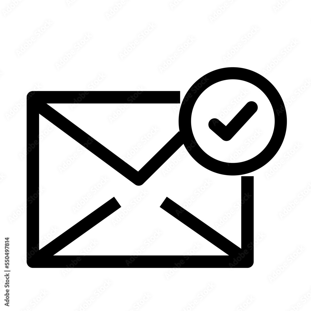 Approved Tick Mail Email Message Checked Stock Vector | Adobe Stock