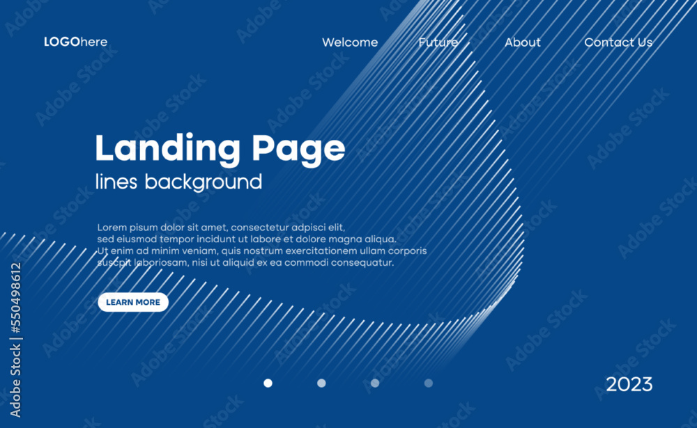 Abstract blue background with lines. The minimal layout design template ...