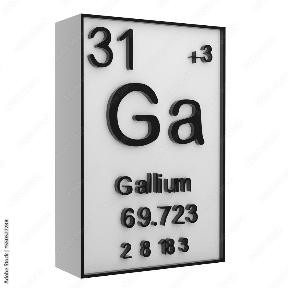 Gallium,Phosphorus on the periodic table of the elements on white ...