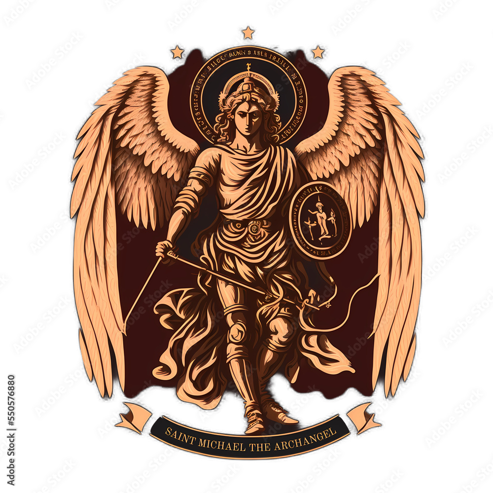 Stock-Illustration „Saint Michael the Archangel - PNG Vector Sticker ...