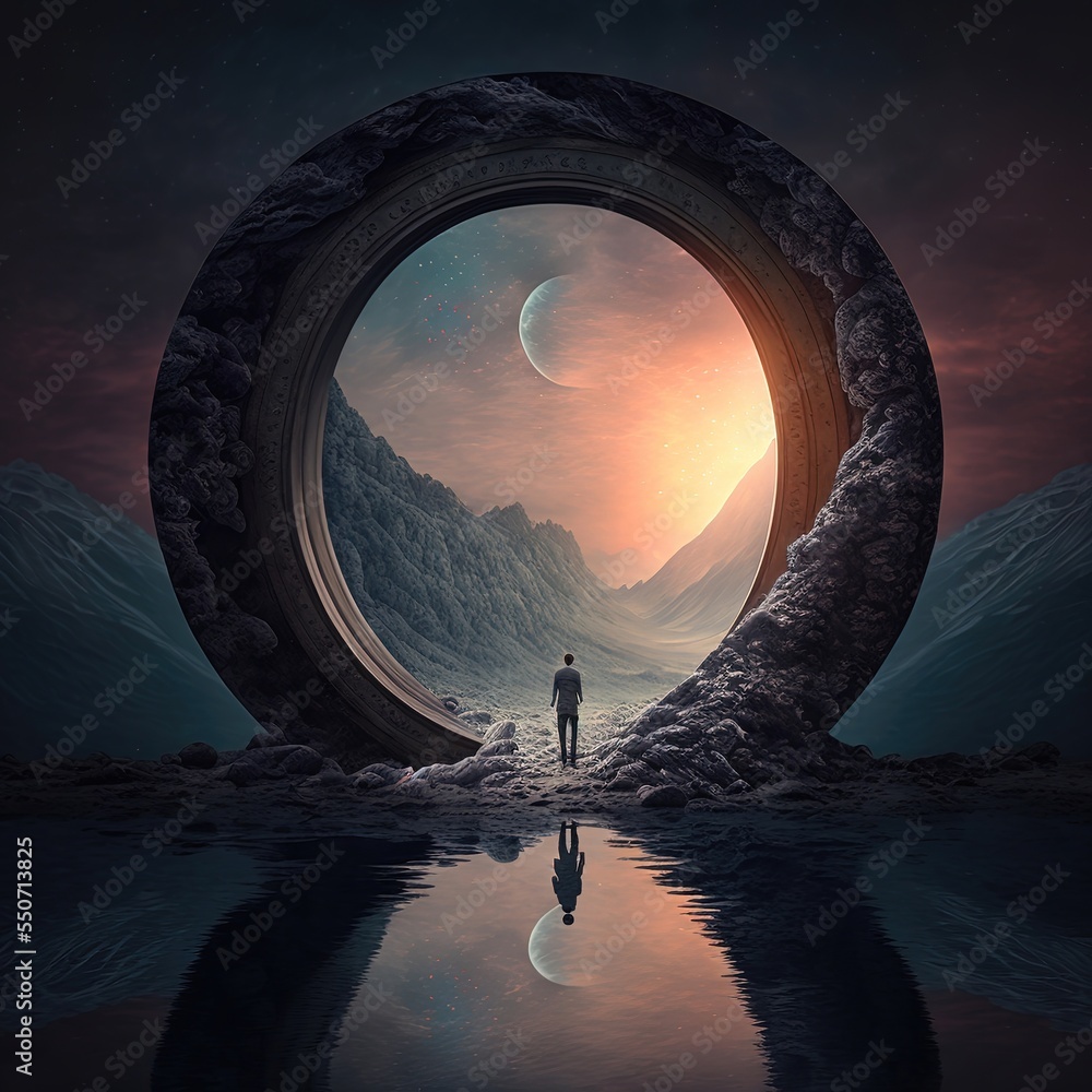 Fantasy temporary majestic stone portal to another world. Time Portal ...