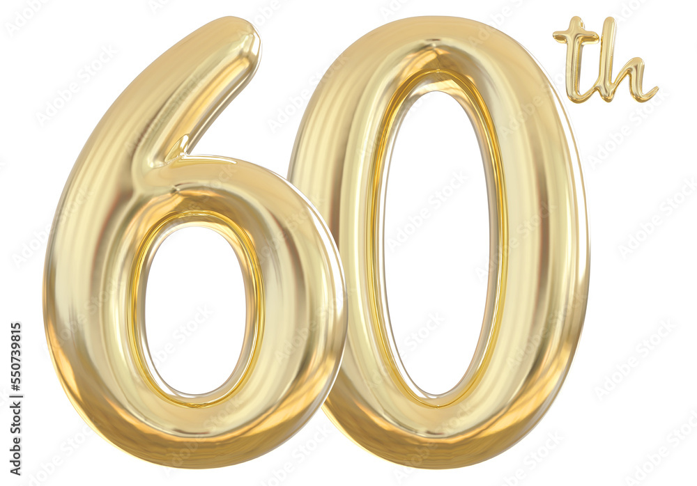 60th anniversary numbers gold celebrate number Stock Illustration ...