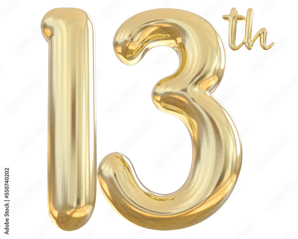 13th anniversary numbers gold celebrate number Stock Illustration ...
