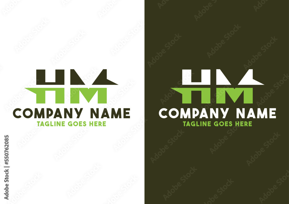Letter HM logo design vector template, HM logo Stock Vector | Adobe Stock
