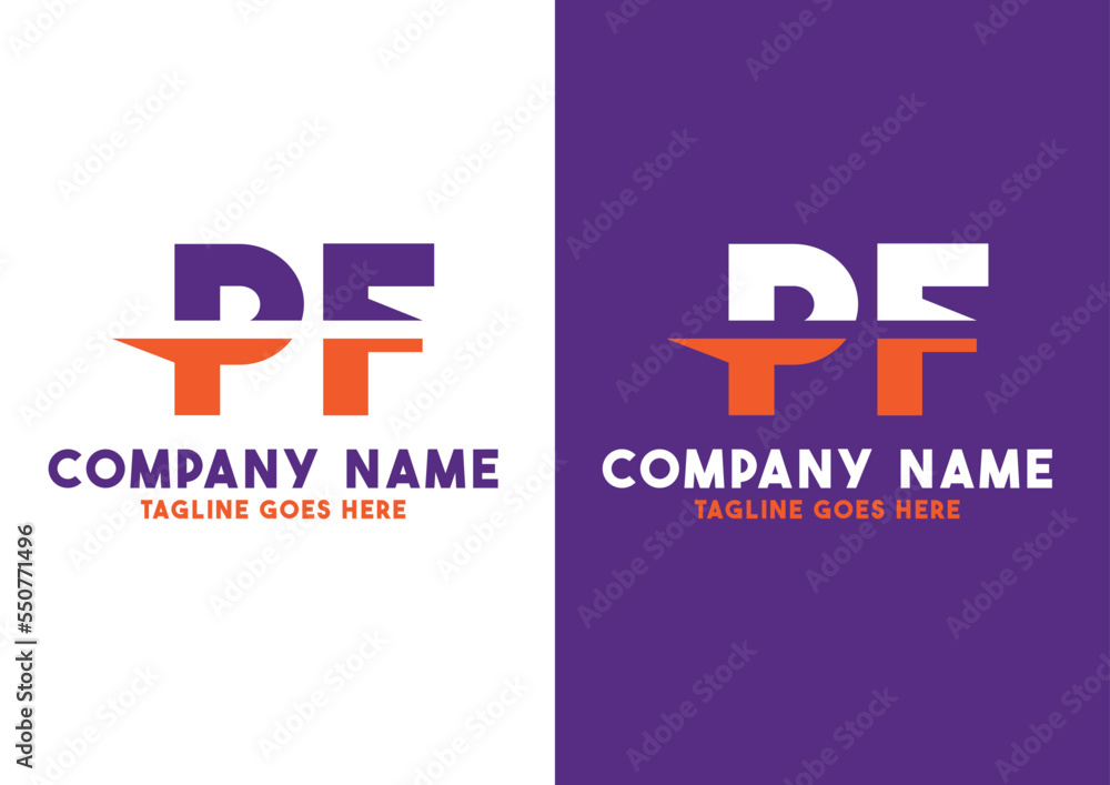 Letter PF logo design vector template, PF logo Stock Vector | Adobe Stock