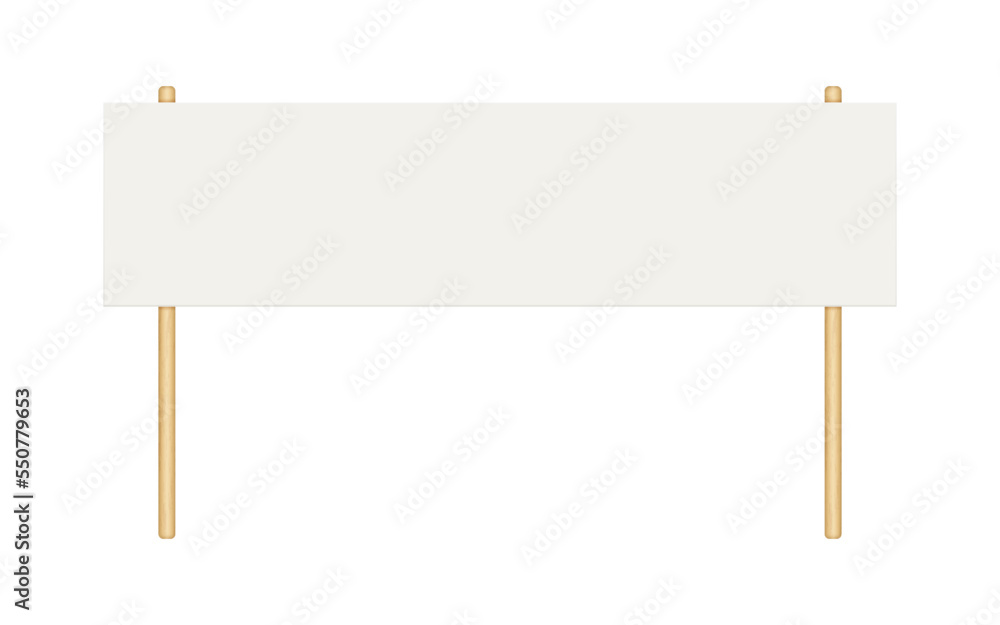 Picket banner frame. Blank demonstration banner mock up. Empty protest ...