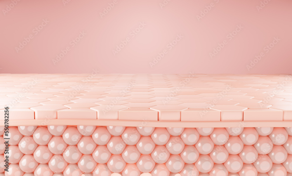 3d skin layer of the skin cell, skin cell microscope, 3d rendering. 스톡 ...