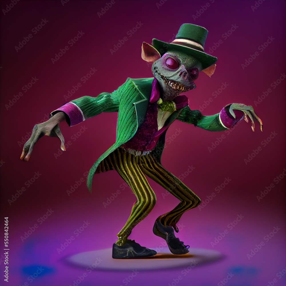 Gremlin in Green Tails, Cylinder, Circus - Digital Art, Concept Art ...