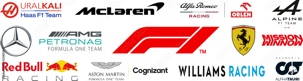 F1. Alfa Romeo Racing Orlen, AlphaTauri Honda, Alpine F1, Aston Martin ...