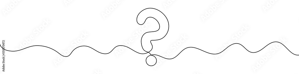 Question mark linear background. One continuous line drawing of ...