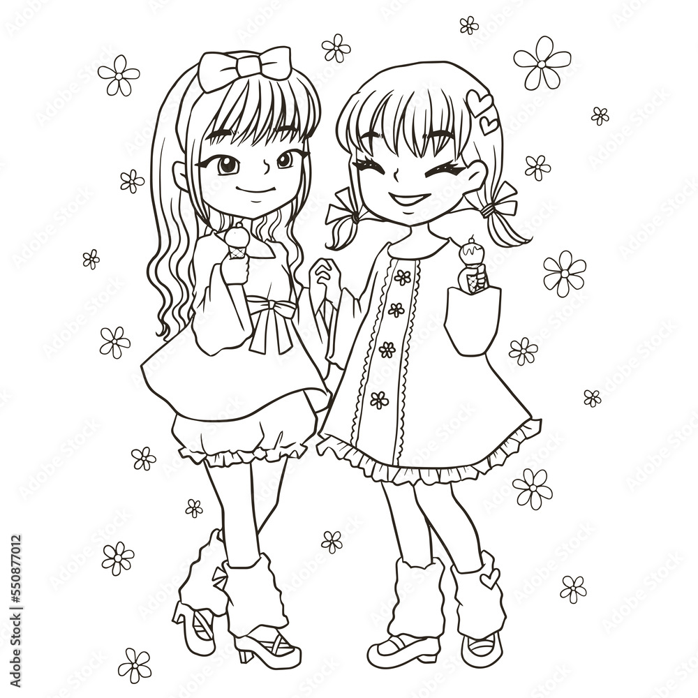 princess fantasy cartoon doodle kawaii anime coloring page cute ...