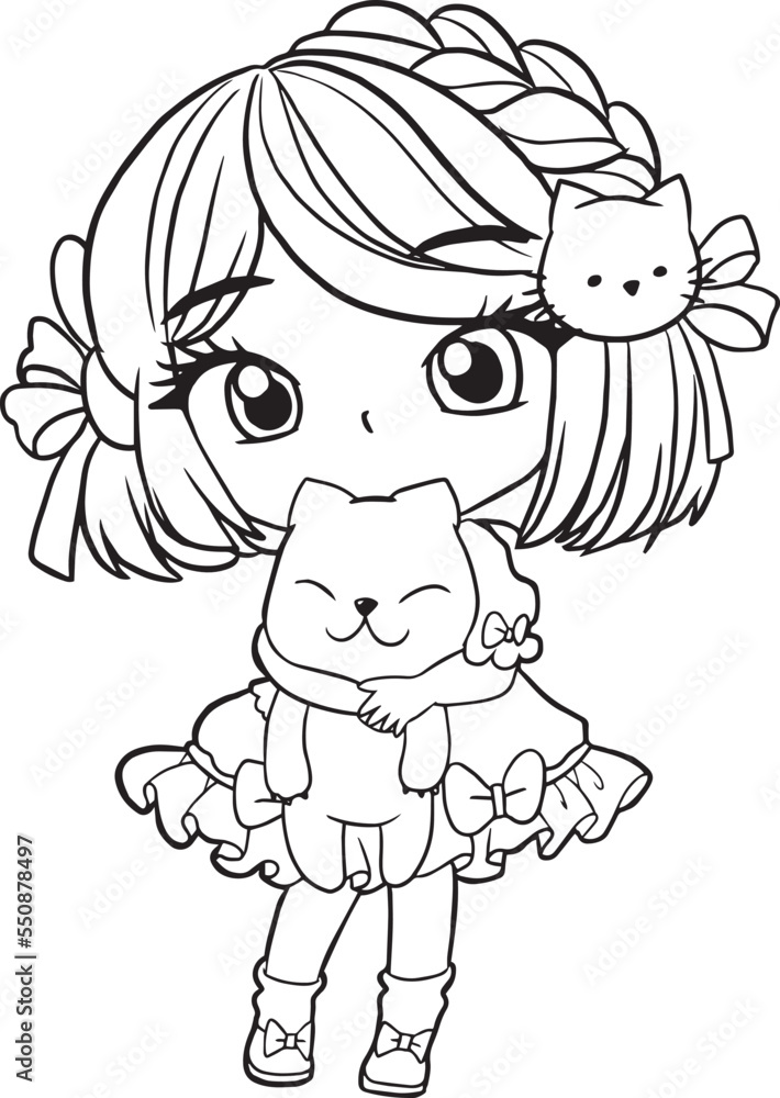 princess cartoon doodle kawaii anime coloring page cute illustration ...