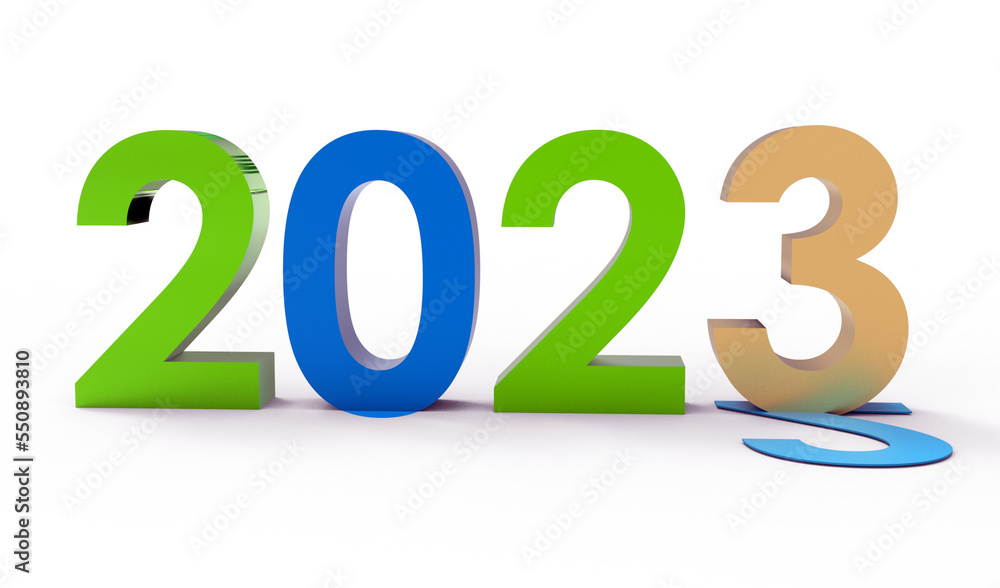 Illustration Stock 3d illustration, New Year, 2023 numbers, 2023 ...