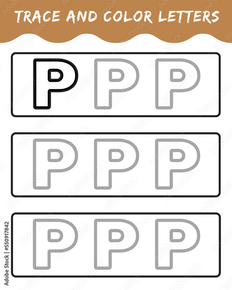 Стоковий вектор Trace letters for kindergarten and preschool kids ...