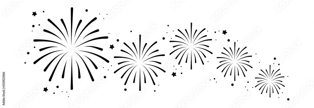 Vetor Set of firework icons.Fireworks with stars and sparks isolated on ...