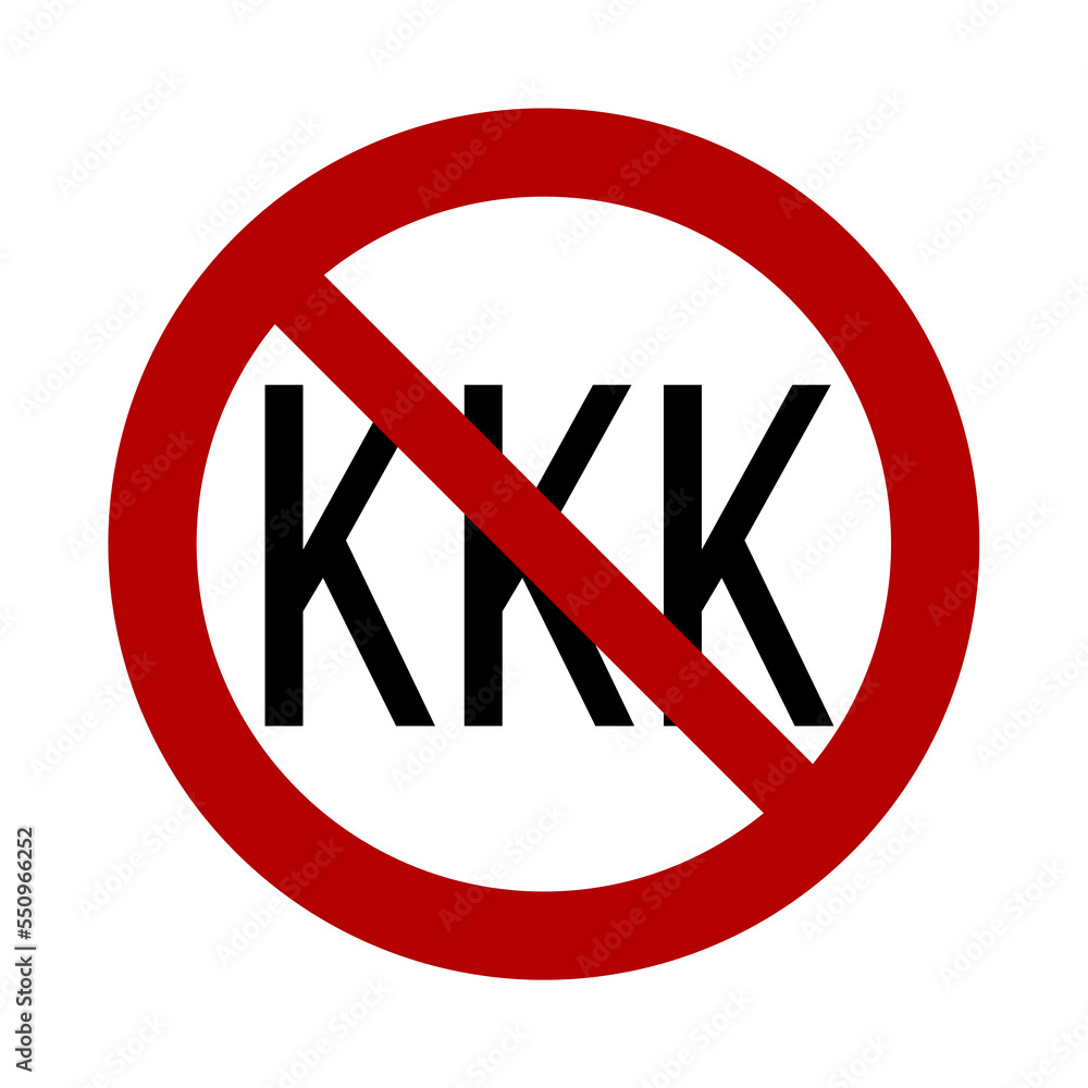 No KKK, Ku Klux Klan symbol icon Stock Illustration | Adobe Stock