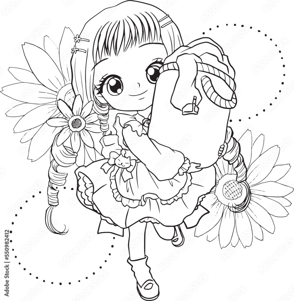 princess girl cartoon doodle kawaii anime coloring page cute ...
