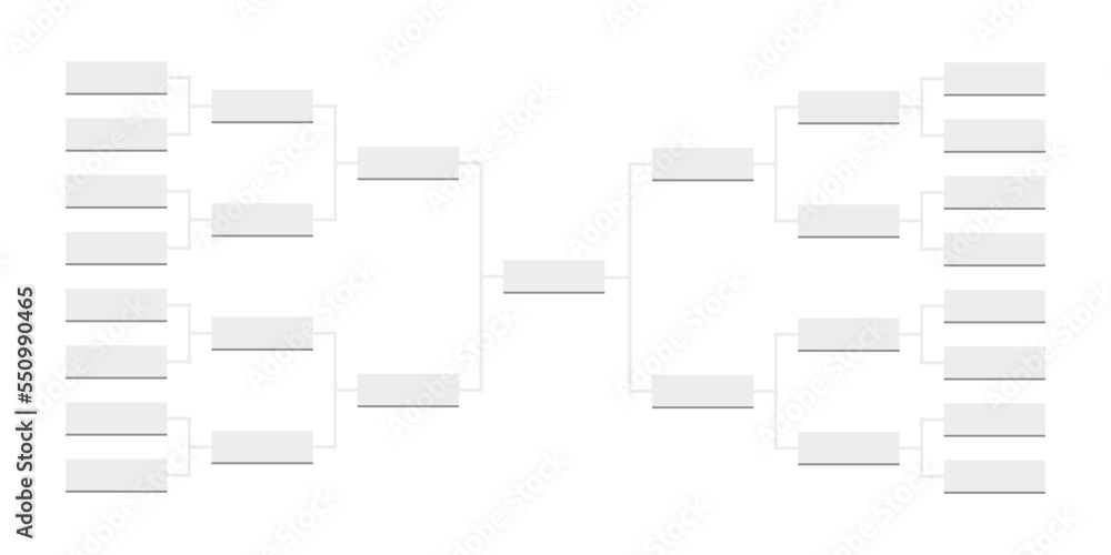 Templates of vector tournament brackets for 29 teams. Blank bracket ...