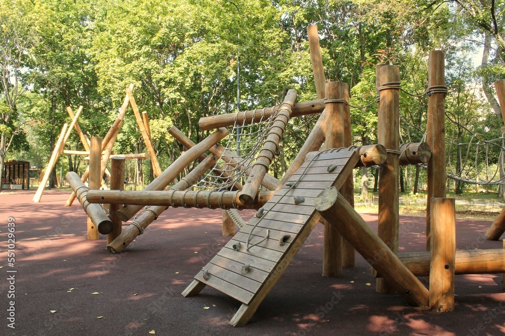 Wooden modern ecological safety children outdoor playground equipment ...