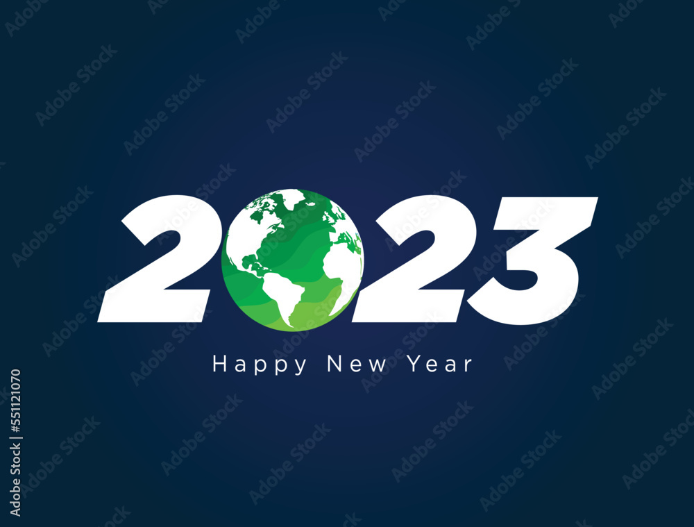 New Year 2023 green recycling and save our planet and earth environment ...