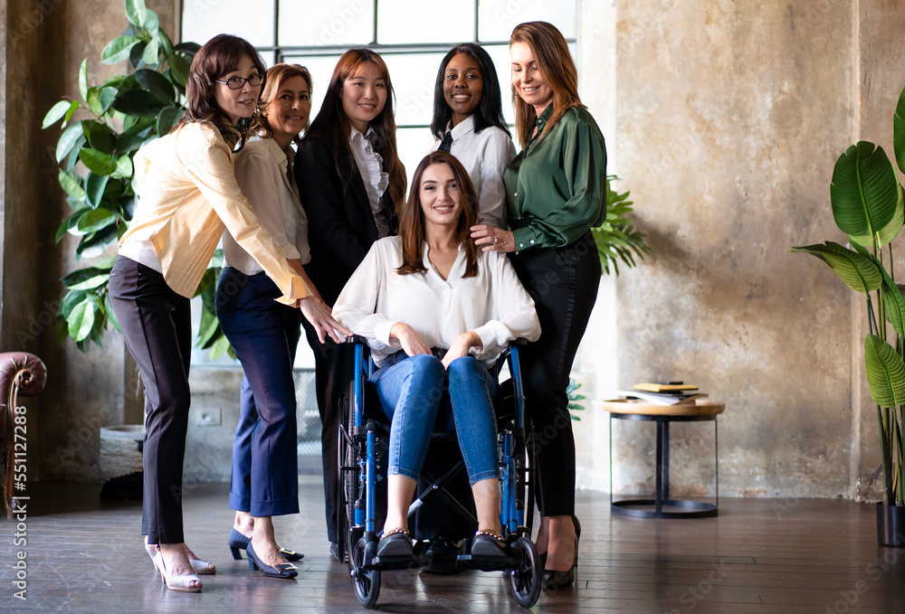 Portrait of business women in the modern office. Caucasian woman with ...