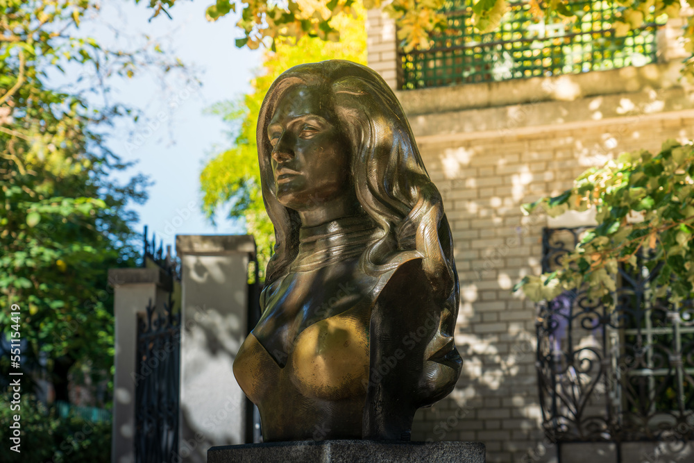 Bronze statue of singer and actress Dalida, a Paris-based singer and ...