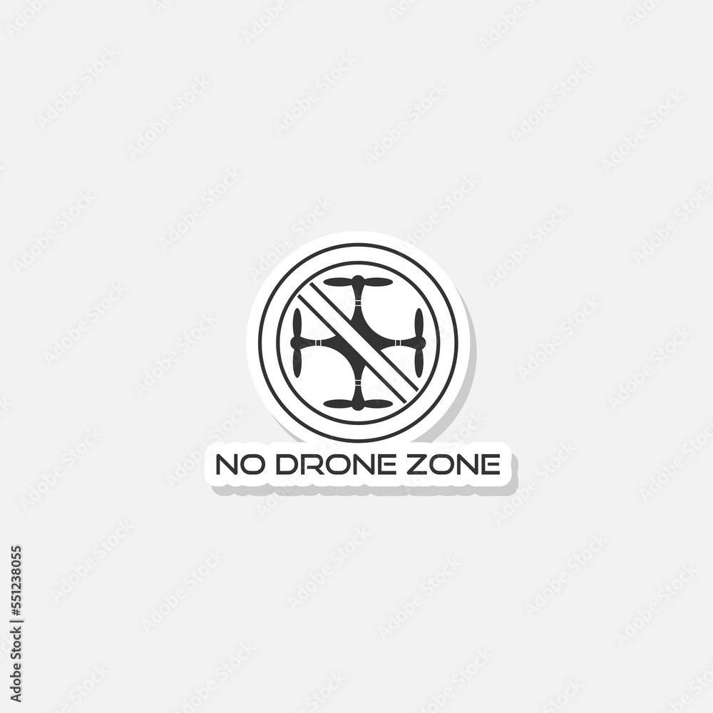 No drone zone sign sticker Stock Vector | Adobe Stock