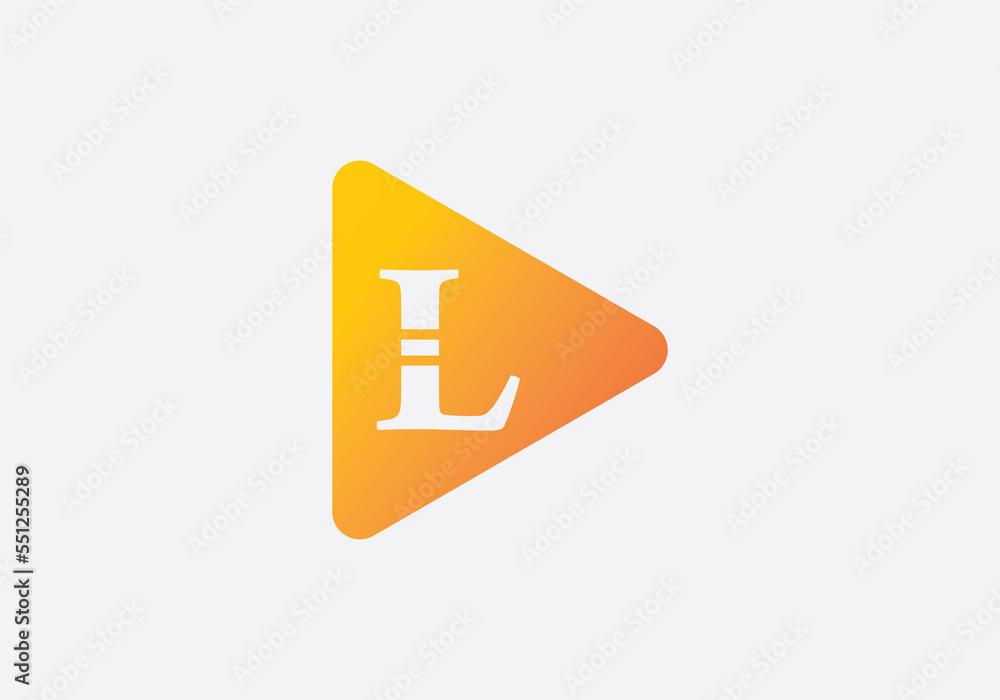 Play button icon logo and play button symbol image with letters Stock ...