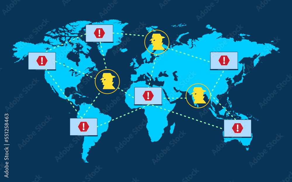 Hackers hacking worldwide through server. worldwide hacker attack ...