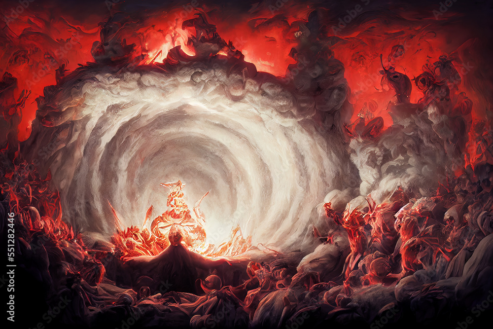 Christmas in hell, santa claus is lucifer himself at the gates of fire ...