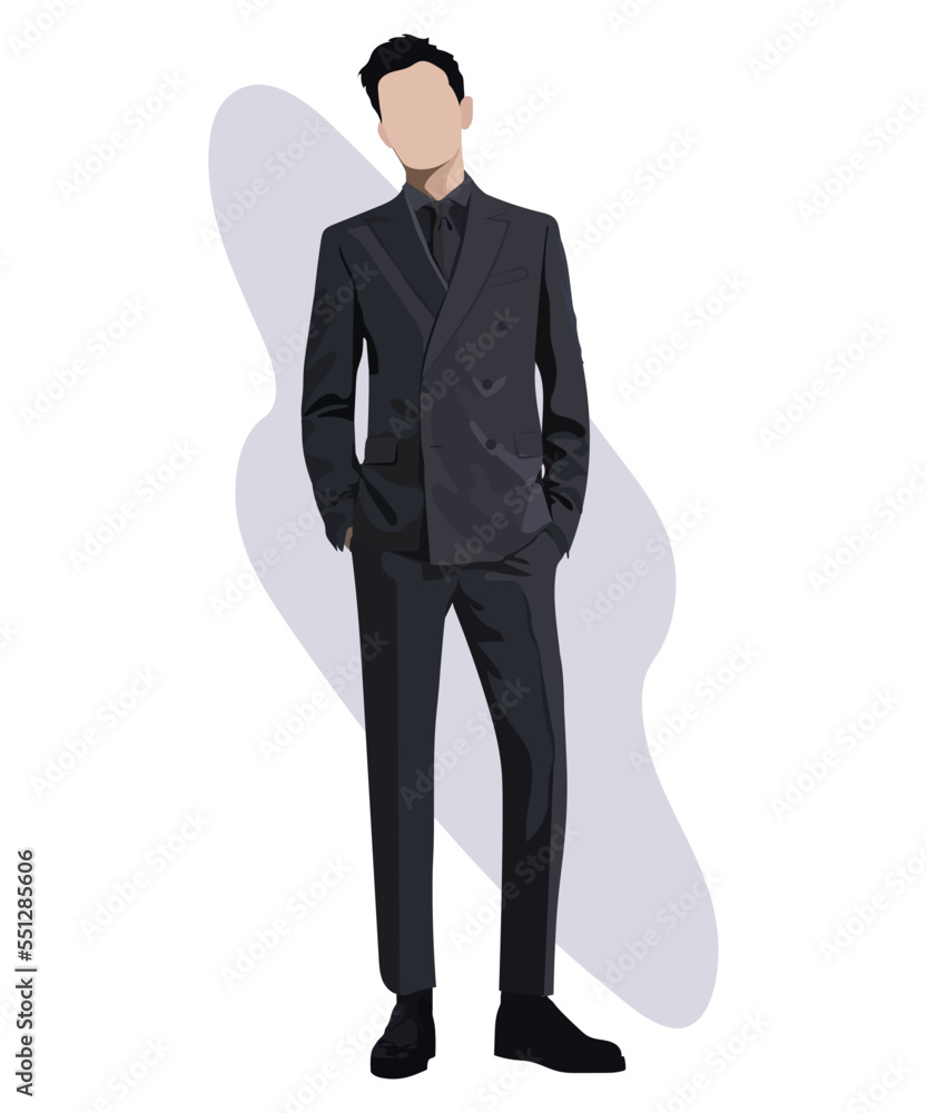 Stylish male businessman in a business suit on an interesting ...