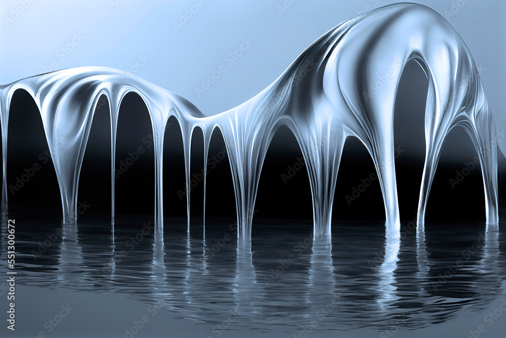 abstract blue and black background with viscous jelly mucus mixes with ...