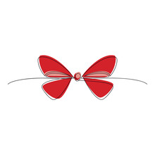 Red Ribbon Bow Line Drawing Free Stock Photo - Public Domain Pictures
