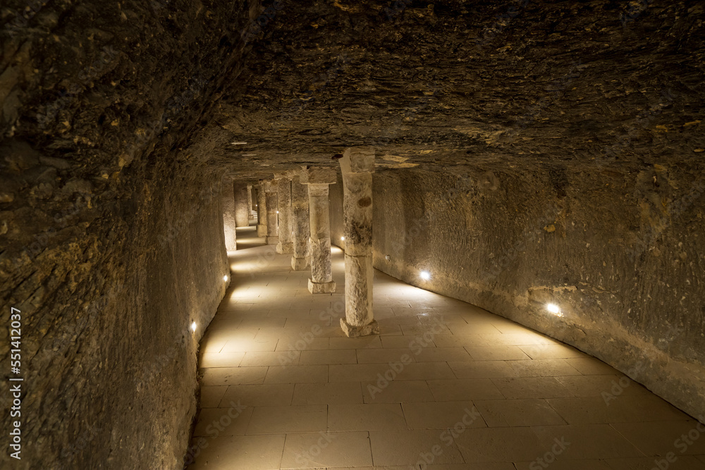 The southern entrance hallway leading to the main burial chamber of yhe ...