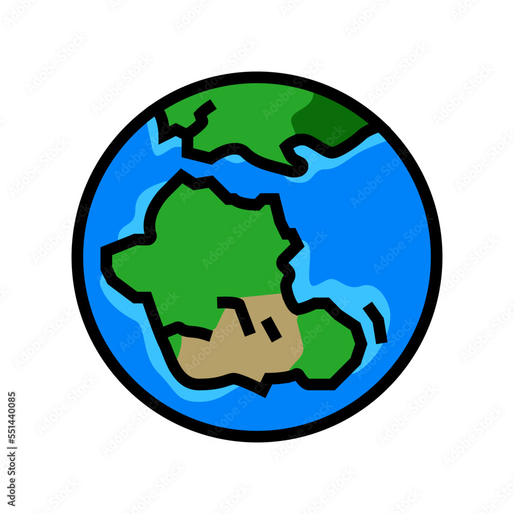 gondwana earth continent map color icon vector. gondwana earth ...